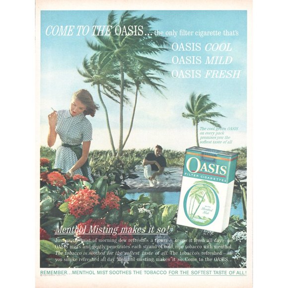Oasis Cigarettes | Art | 961 Oasis Cigarettes Menthol Mist Vintage ...